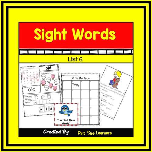 Sight Word Practice | Center Activity and Worksheets | List 6 | K - 1