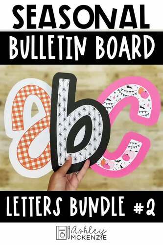 Seasonal A-Z Bulletin Board Letters, Punctuation, and Numbers Bundle #2