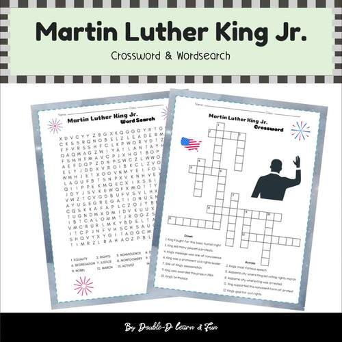 Martin Luther King Jr. Crossword & Word Search MLK Activities 3-5 grade ...