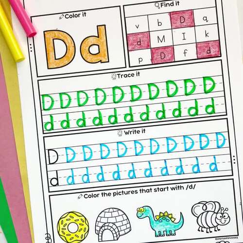 Alphabet Trace and Write Worksheets|Beginning sounds & Letter recognition