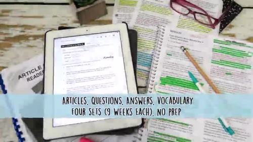 Article of the Week, Nonfiction Reading, High School, Volume 2, Print ...