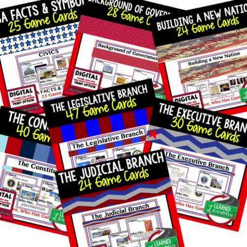 United States Facts and Symbols Game Cards, Print & Digital Learning