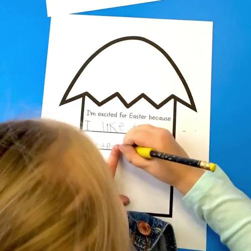 EGG-cited for Easter | Craft, Writing Prompt and Bulletin Board | TPT