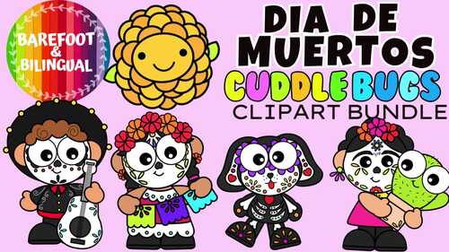Cute Day of the Dead Clipart | Cuddlebugs Collection | Dia de los Muertos