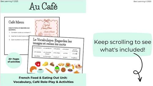 French Food & Eating Out Activity Pack: Food Vocabulary, Role-Plays ...