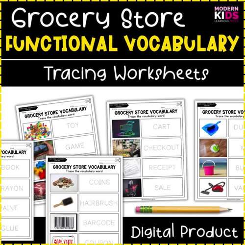 Grocery Store Functional Vocabulary Worksheets – Life Skills Tracing ...