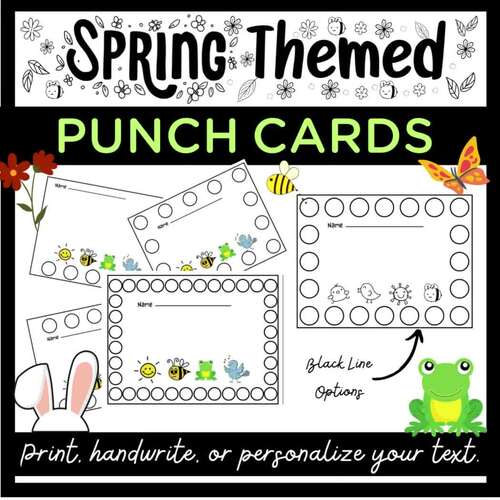 Punch Cards Student Rewards - EDITABLE - Behavior Management, Rewards, Goal