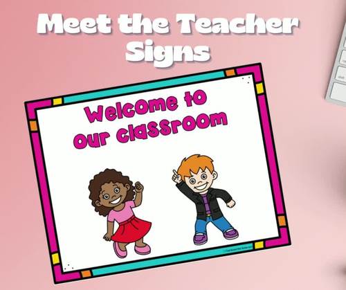 Meet The Teacher Station Signs and Forms for Back to School - Open House