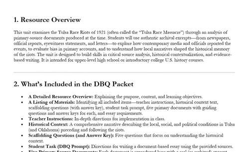 Tulsa Race Riots or Massacre DBQ by PBL History & Civics | TPT