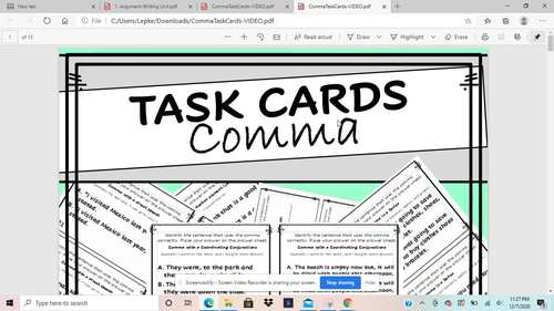 Comma Task Cards by Teacher Alias | TPT