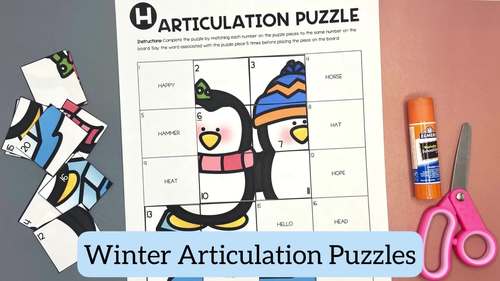 Winter Speech Therapy Articulation Puzzles | Winter Articulation Activities