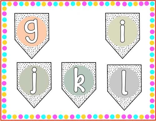 Printable Boho neutral Spotty Bunting Banners,Editable Alphabets ...