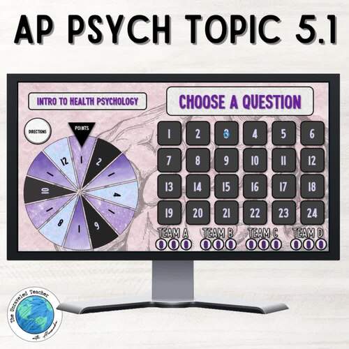 AP® Psych Unit 5 Health Psychology Topic 5.1 Review Spinner Game for PPT