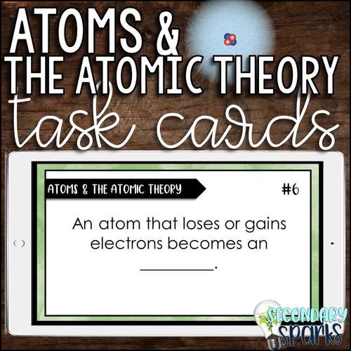 Atoms and the Atomic Theory Task Cards - Editable and Google Forms™