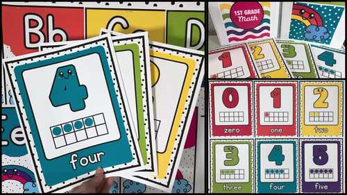 Classroom Ten Frame 0-20 Number Posters, Happy Rainbow Number Posters