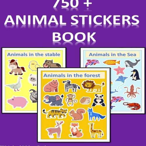 750+ Animal Stickers for Creative Learning Pre-K, Kindergarten,1st and ...