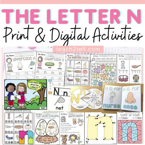 Alphabet Letter of the Week Letter N Print & Digital by Teach2Tell