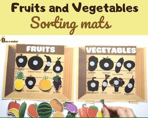 Fruits and vegetables sorting mats by Bee a maker | TpT