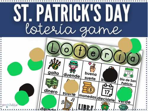 Spanish St. Patrick's Day Lotería Game Día de San Patricio Activity