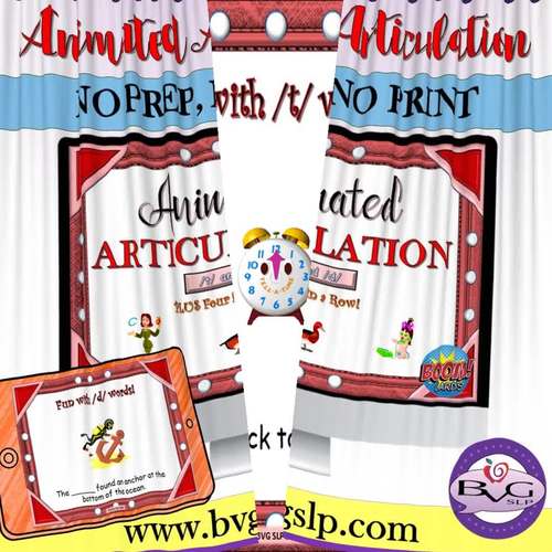 ANIMATED Articulation T & D Speech Therapy Activities Digital BOOM Cards