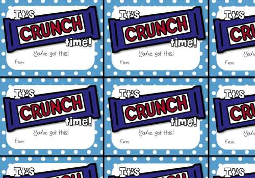 Cute Crunch Chocolate Treat Tag- It's crunch time! | TPT