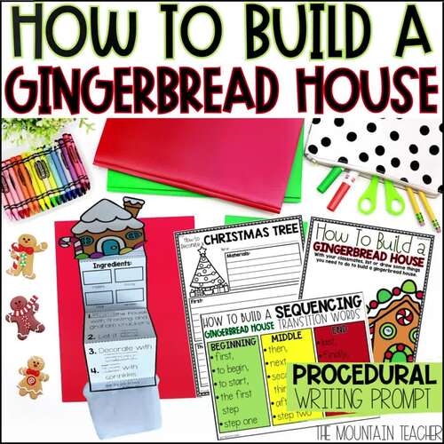 How to Make a Gingerbread House Craft and Snack Recipe Writing Template