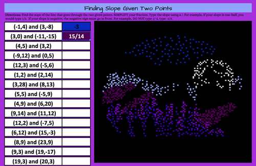 MAGICAL Finding Slope From Two Points - Digital Pixel Art Mysteries!
