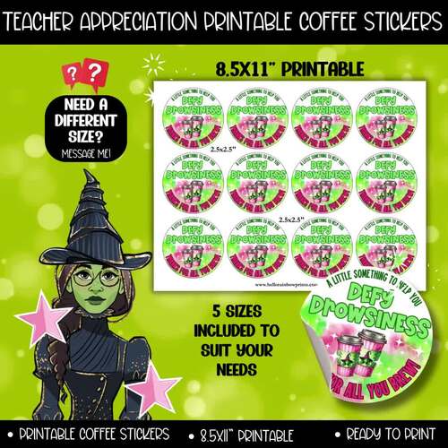 Wicked Coffee Bar Teacher Staff Appreciation Week Sticker, To Go Cup ...
