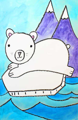 POLAR BEAR Art Lesson | WINTER & CHRISTMAS Directed Drawing & Painting ...