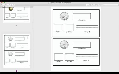 Canadian Money Coin Booklet {Financial Literacy} by A Teacher and her Cat