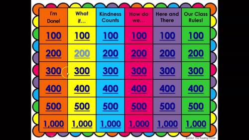 EDITABLE Beginning of the Year or Semester Quiz Show for Rules and ...