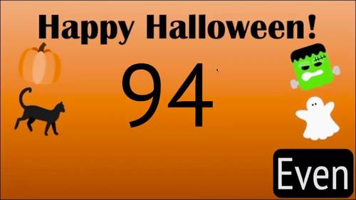 Halloween Odd & Even Numbers 1-100 Google Classroom™ Digital Flash Cards