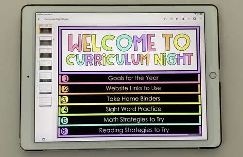 Interactive Editable Digital Curriculum Night Flipbook for Google Slides™