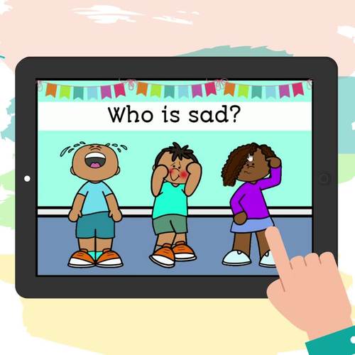 Identifying Emotions Boom Cards Distance Learning by Teacher Janelle OT