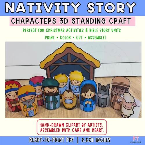 Nativity Story 3D Standing Craft | Christmas Nativity Scene Activity