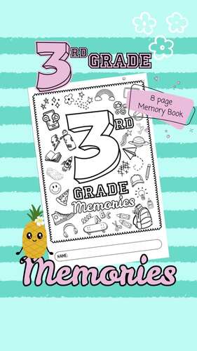 3rd Grade Memory Book End of School Year Fun by RobinBirdCreations