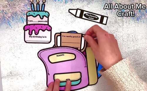 Back to School All About Me Backpack | Icebreaker & Craft Activity