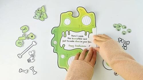 Halloween Puff Card Craft Kit, Funny Slime Monster Envelope for Writing ...