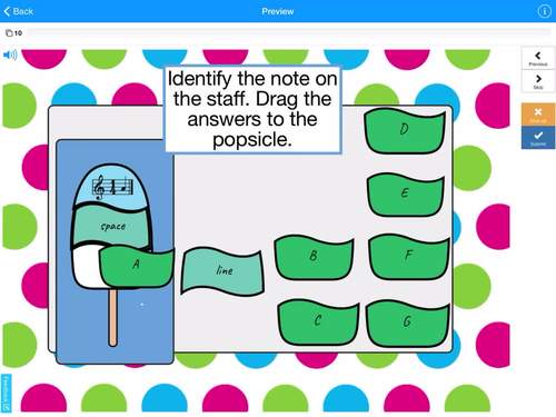 Treble Clef Popsicle Matching Game Boom Cards | Digital Music Activities