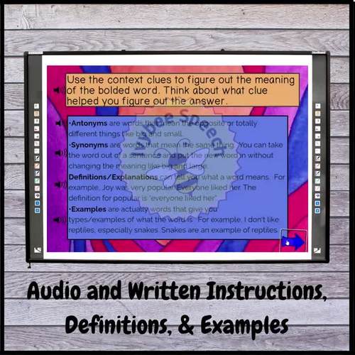 Context Clues Tier 2 Vocabulary Boom Cards Bundle 1 Middle School and Older