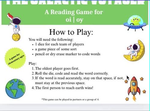 The Galactic Voyager - A Diphthong oi / oy Game by Hello Yellow Collective