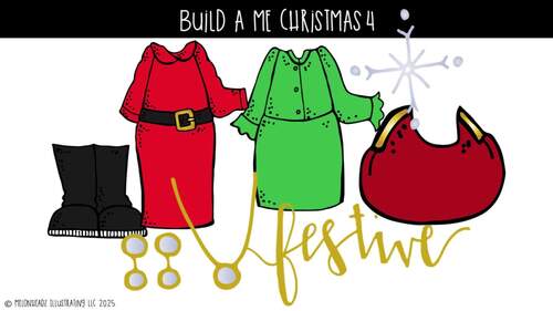Build A Me clip art, Christmas clip art set 4 Mini by Melonheadz Clipart