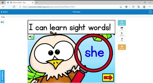 Kindergarten Sight Words Practice BOOM Cards™ Errorless BUNDLE 41 to 50