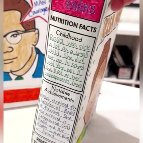 Black History Month Research Project Women's History Month Cereal Box ...