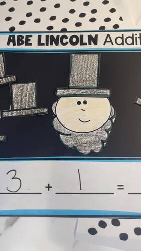 Abraham Lincoln and George Washington Addition Math Crafts | TPT