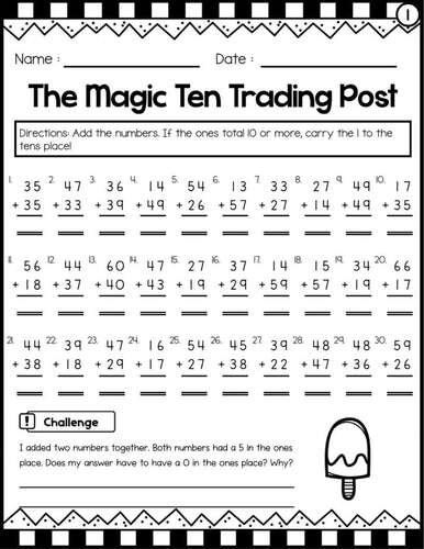 Double Digit Addition and Subtraction Within 100 With Regrouping Activities