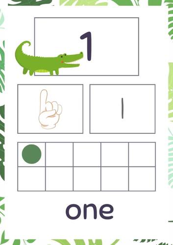Jungle Animal Tens Frame Posters 1- 10 by The Preppy Para | TPT