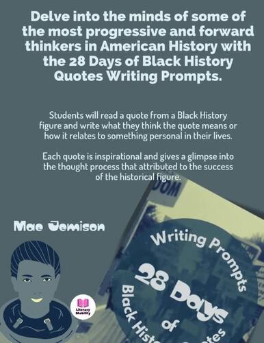 28 Days of Black History Writing Prompts by Literacy Mobility | TPT