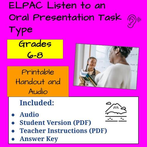 ELPAC Gr 6-8 Listen to an Oral Presentation Volcanoes Park (Audio and ...