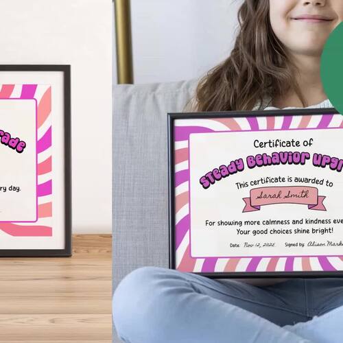 Steady Behavior Upgrade Certificate of Achievement | Classroom Awards ...